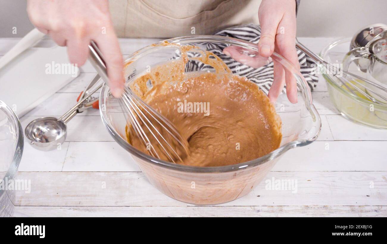 Mixing ingredients bake chocolate raspberry hi-res stock photography ...