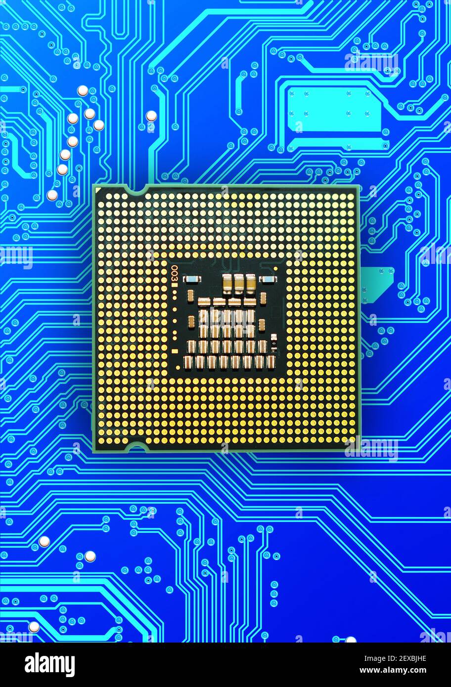 Circuit board with processor Stock Photo - Alamy