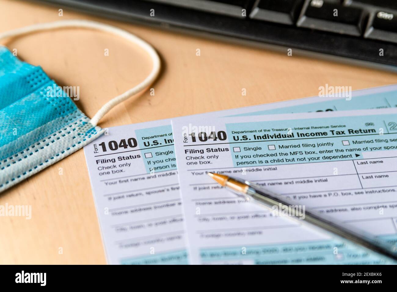 washington, usa - 3 march 2021: close up of "form 1040" american income ...