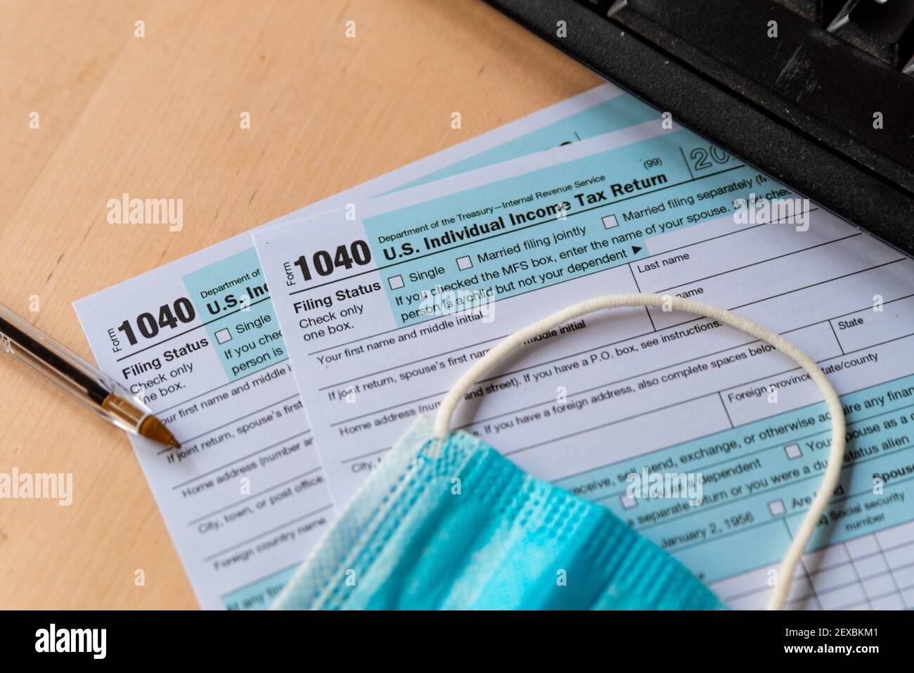 washington, usa - 3 march 2021: close up of "form 1040" american income ...