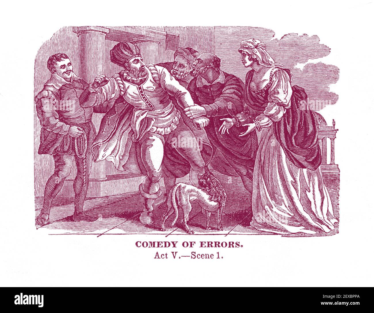 An 1834 engraving depicting a scene (Act V Scene 1) from William ...