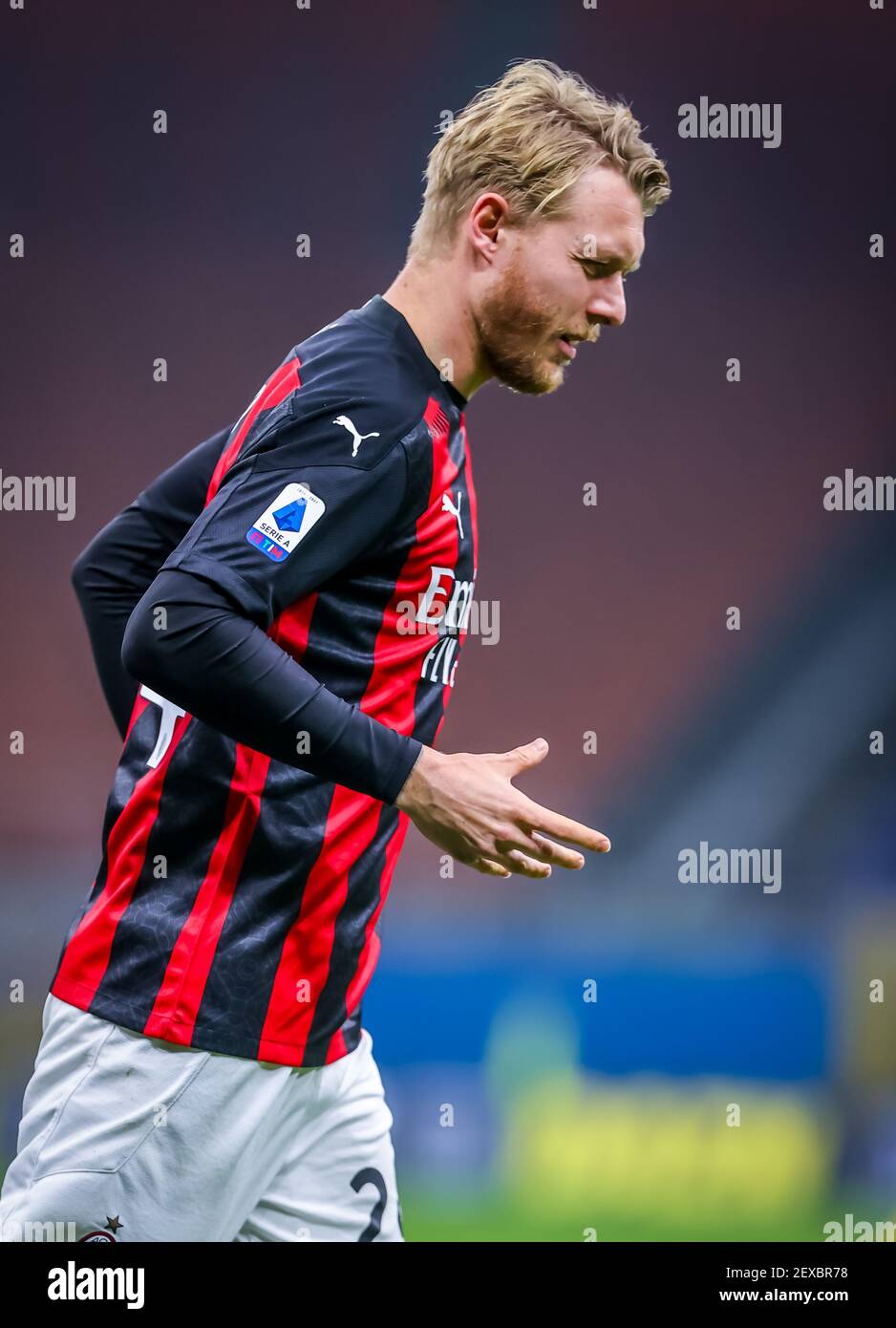 Simon Kjaer of AC Milan seen during the Serie A 2020/21 football match ...