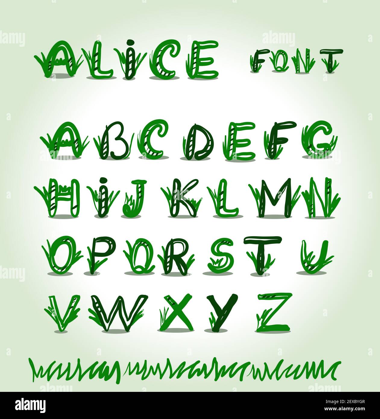 Grass font type hi-res stock photography and images - Alamy
