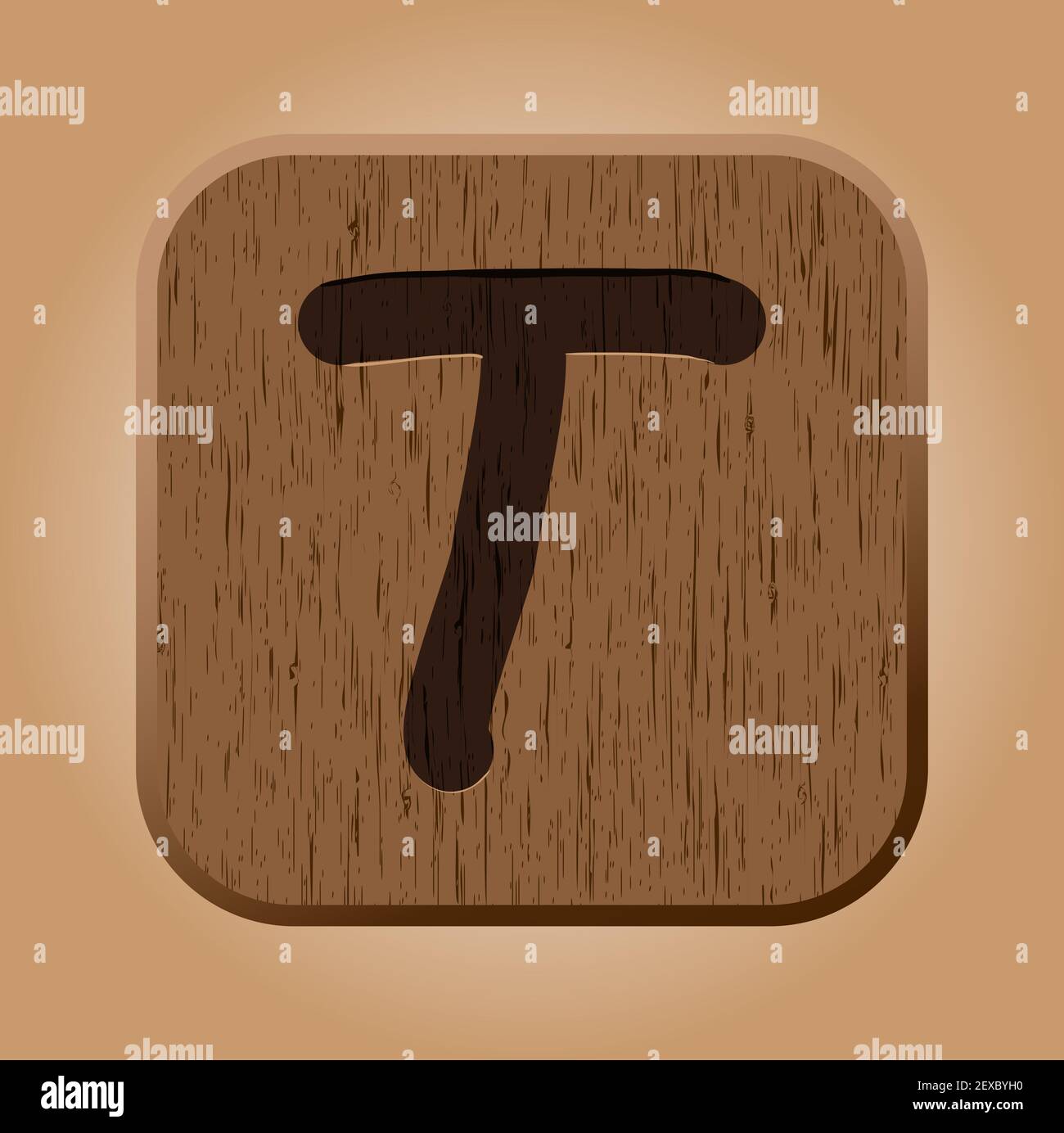 Hand drawn wooden letter T Stock Photo - Alamy