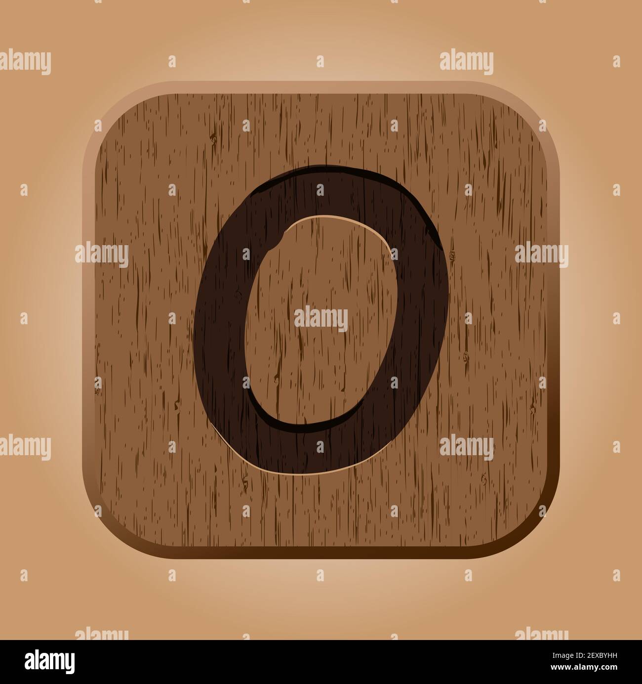Hand drawn wooden letter O Stock Photo - Alamy