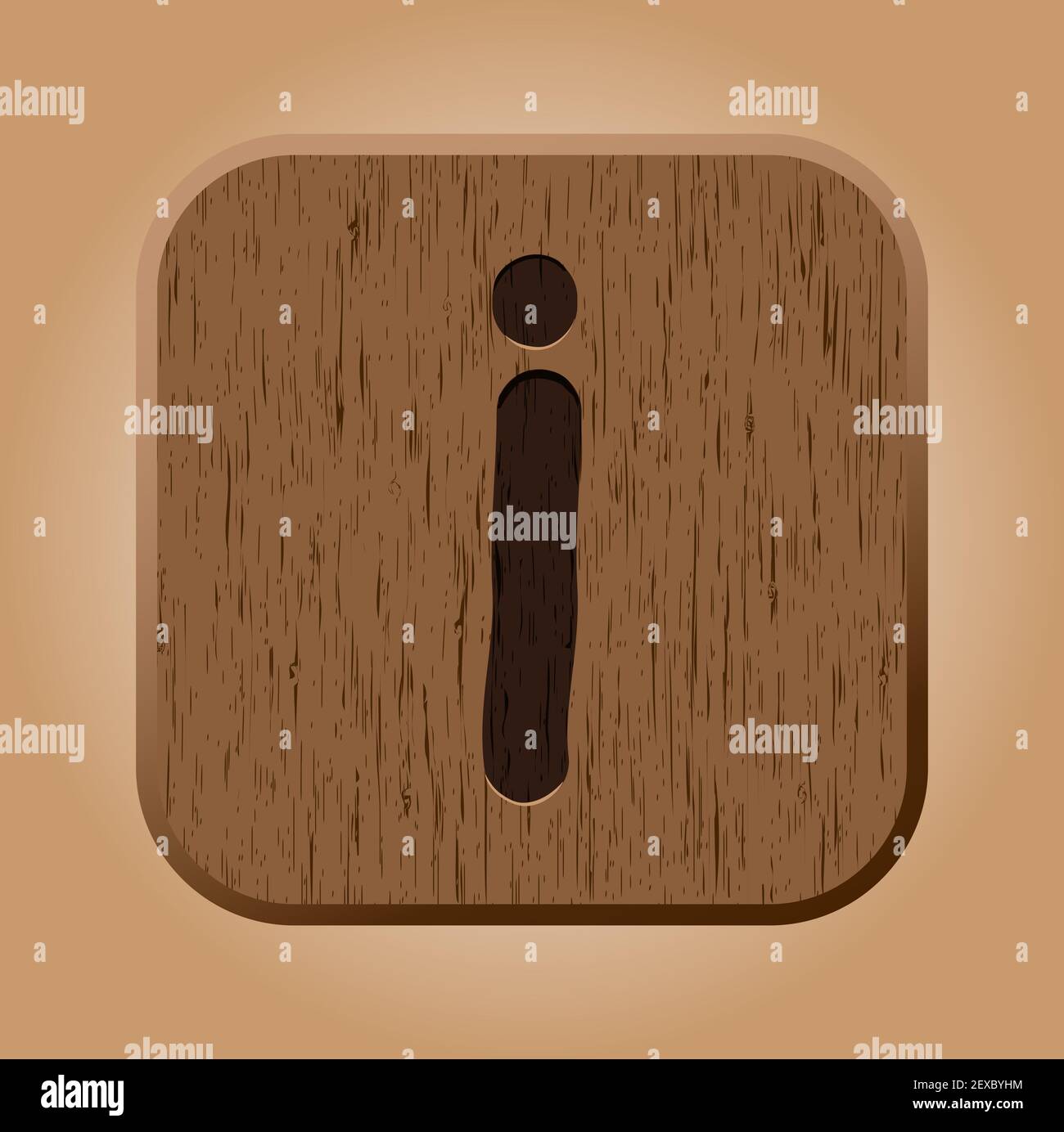 Hand drawn wooden letter I Stock Photo - Alamy