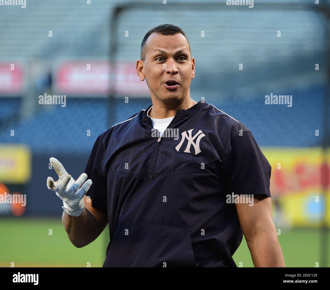 The New York Yankees' Alex Rodriguez during batting practice at Yankee ...