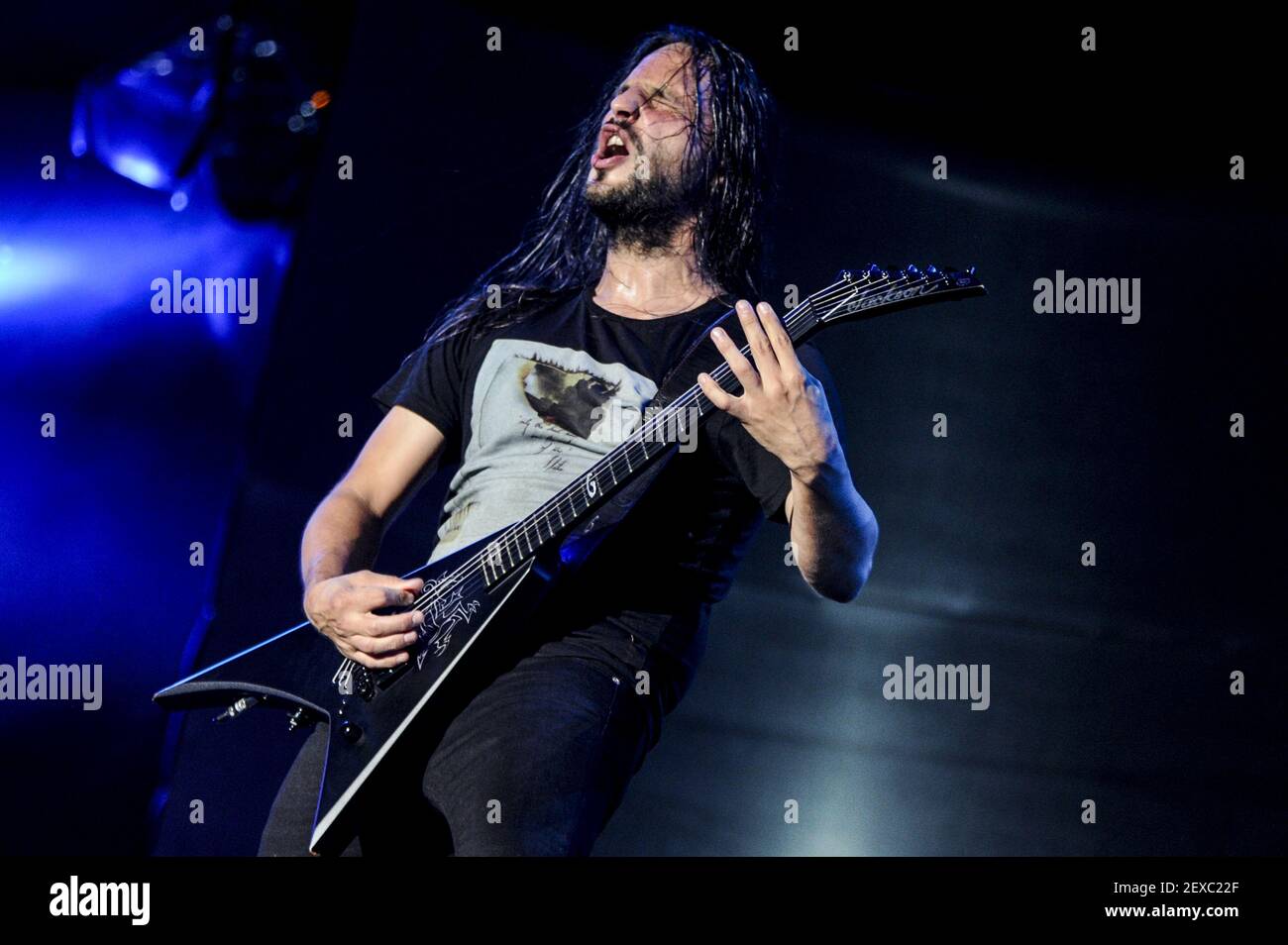 GOJIRA performs a live concert on stage at Rock in Rio 2015 in Rio de ...