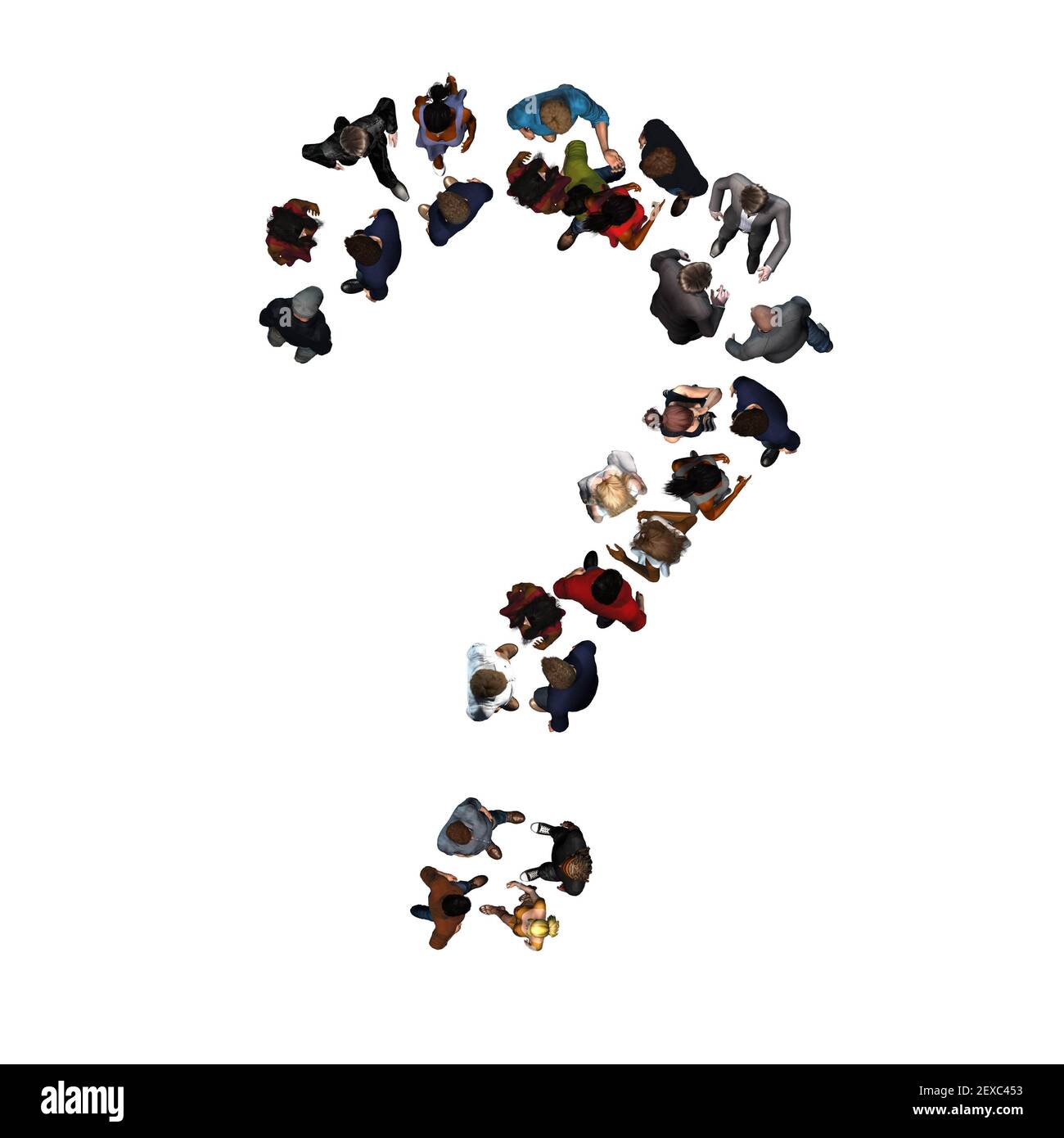 Group people question mark 3d hi-res stock photography and images - Alamy