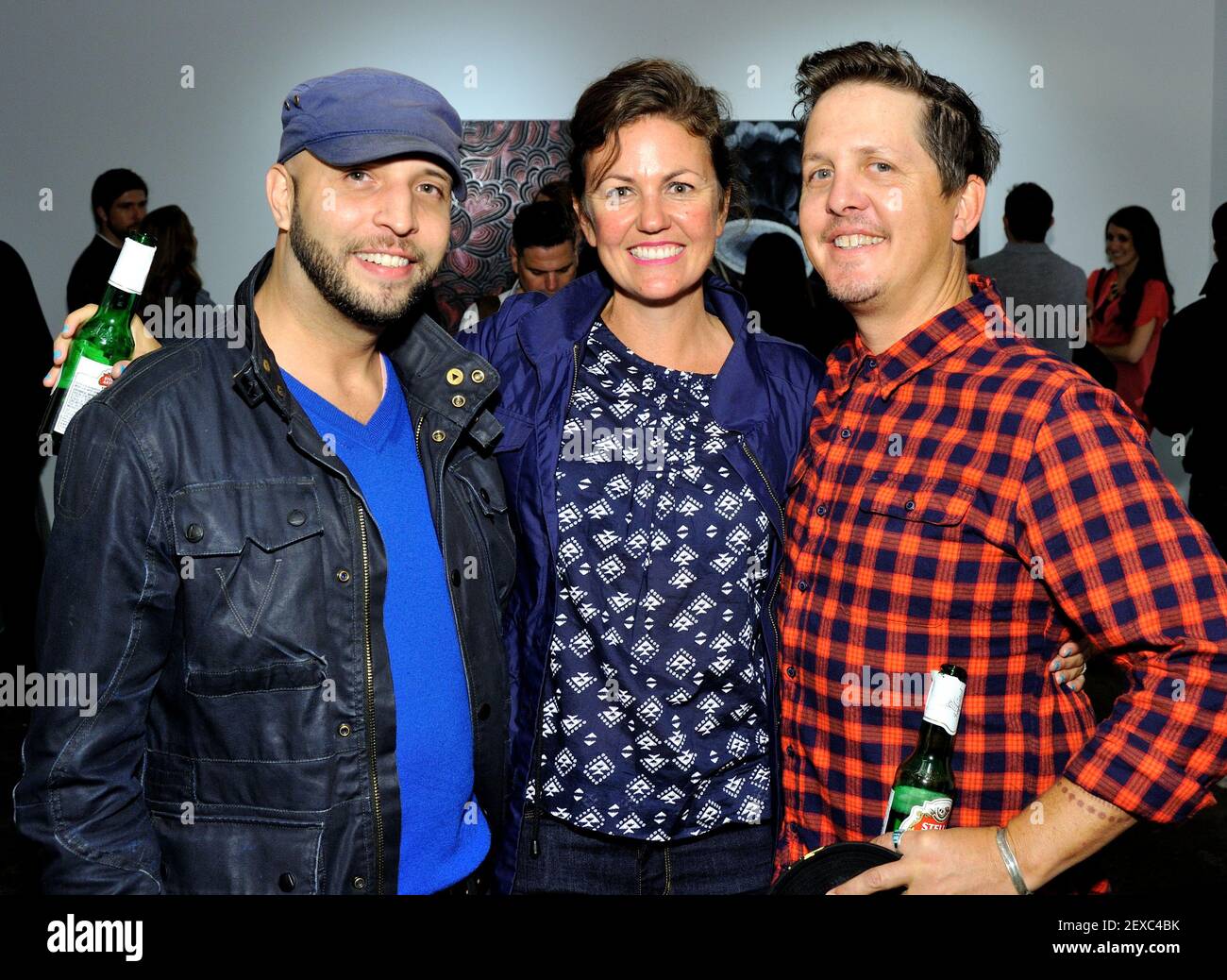 L-R: Everett Weng, Kelly Ording and artist Jet Martinez attend The ...