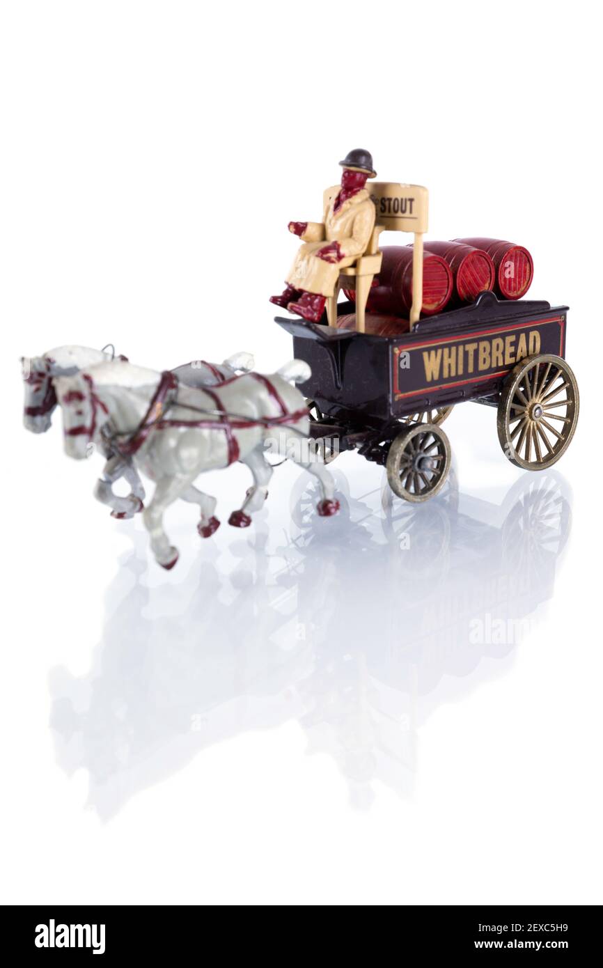 Horse drawn beer wagon scale model Cut Out Stock Images & Pictures - Alamy