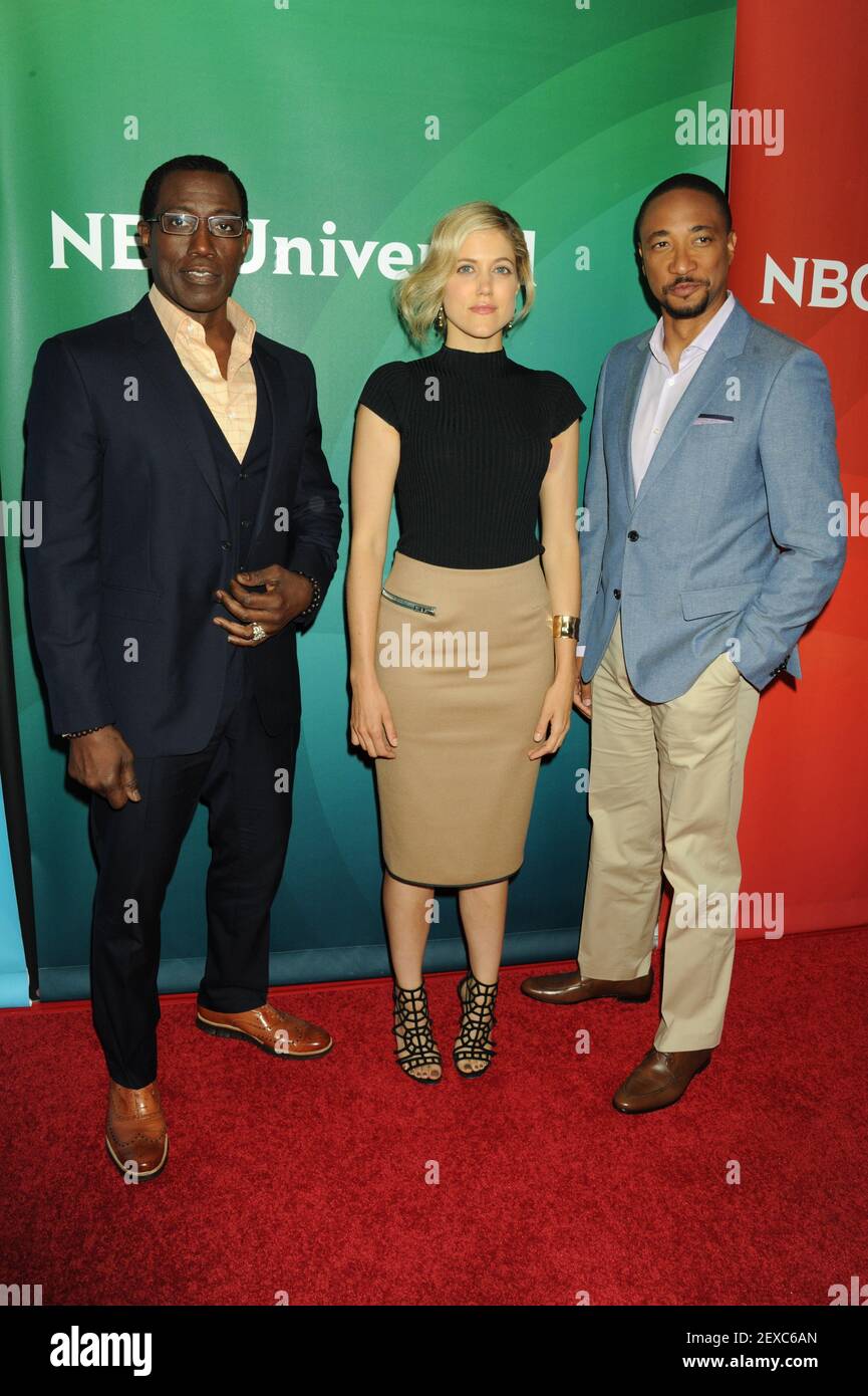 L-R: Wesley Snipes, Charity Wakefield, Damon Gupton attends the NBC TCA ...