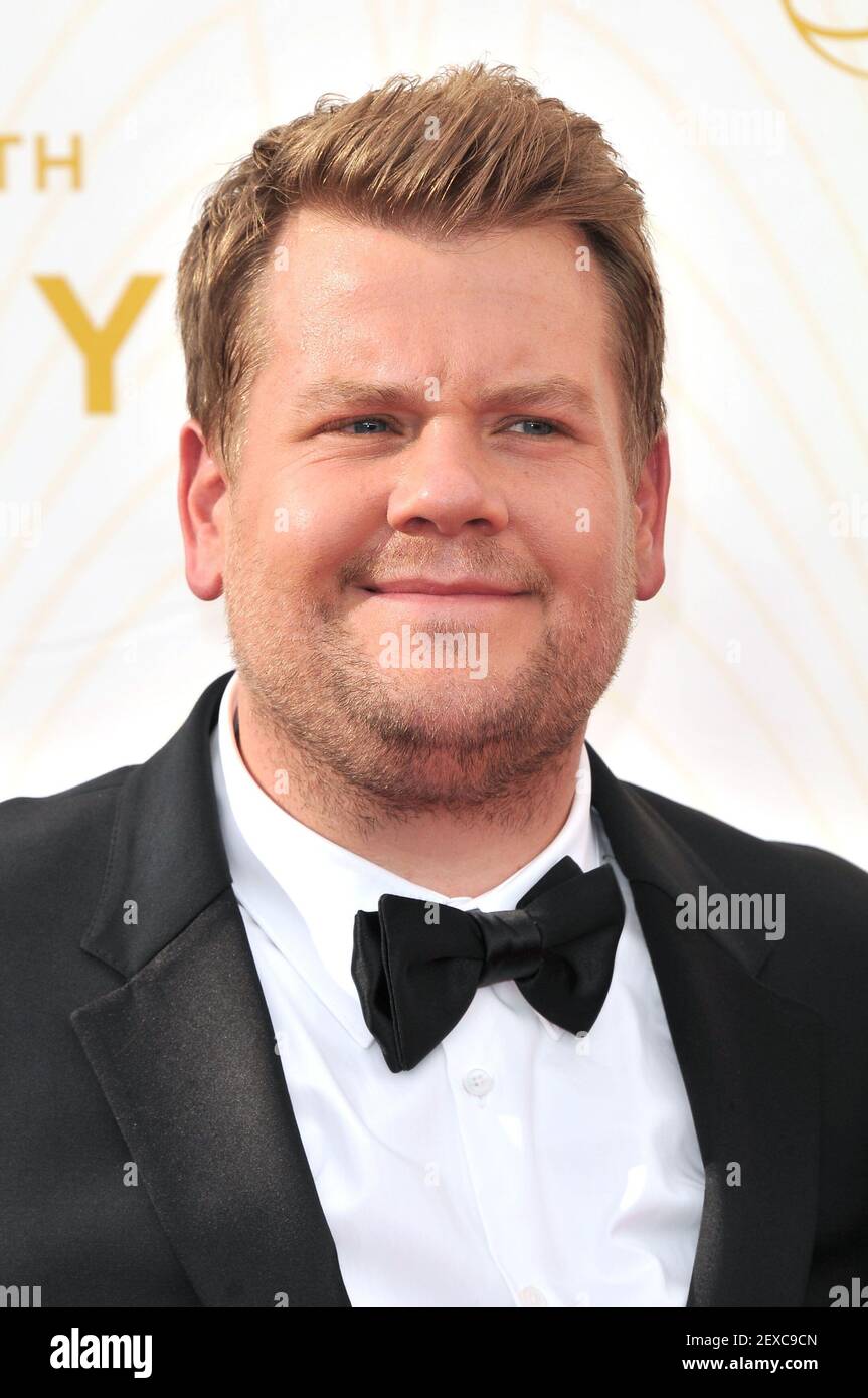James Cordon and Julia Carey arrives at the 67th Emmy Awards held at ...