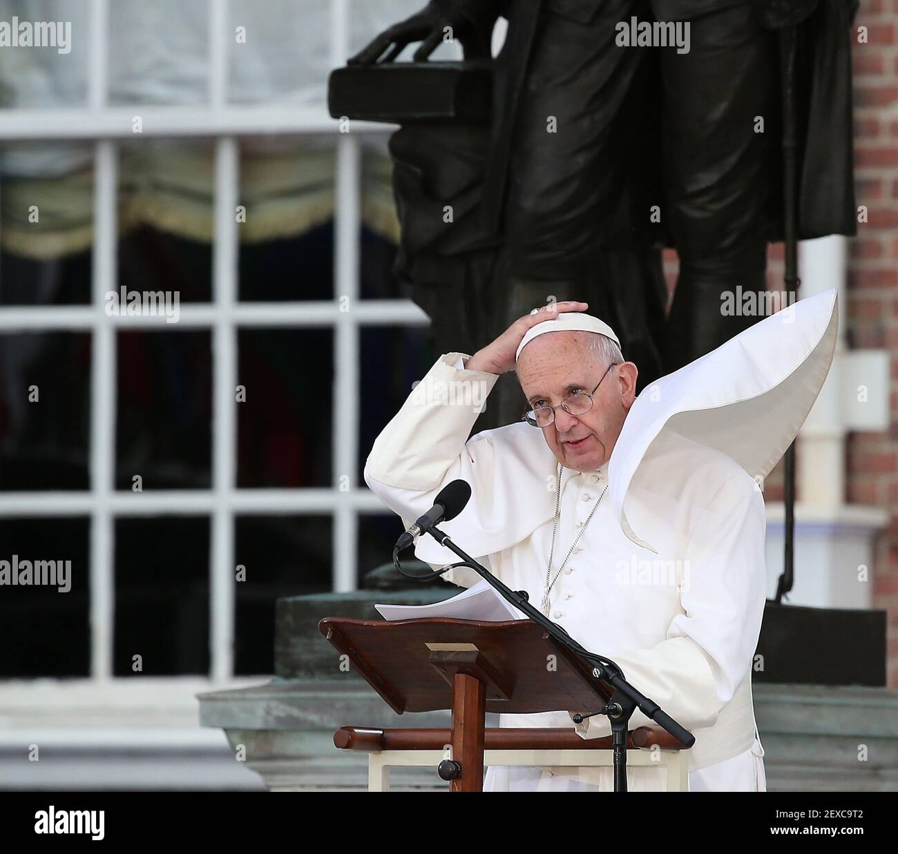 Pope Francis at Independence Hall in Philadelphia on Saturday, Sept. 26 ...