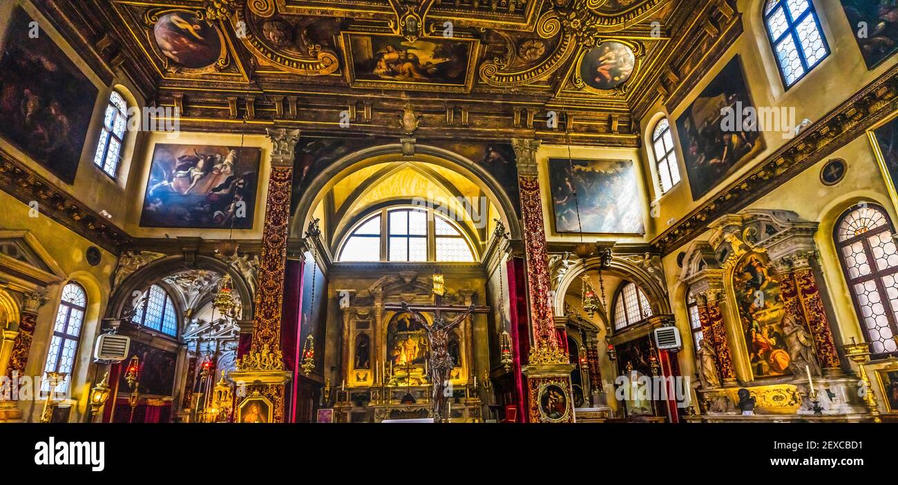 Church of San Zulian Saint Julian Chiesa di San Giuliani Basilica Altar Venice Italy. Church ...