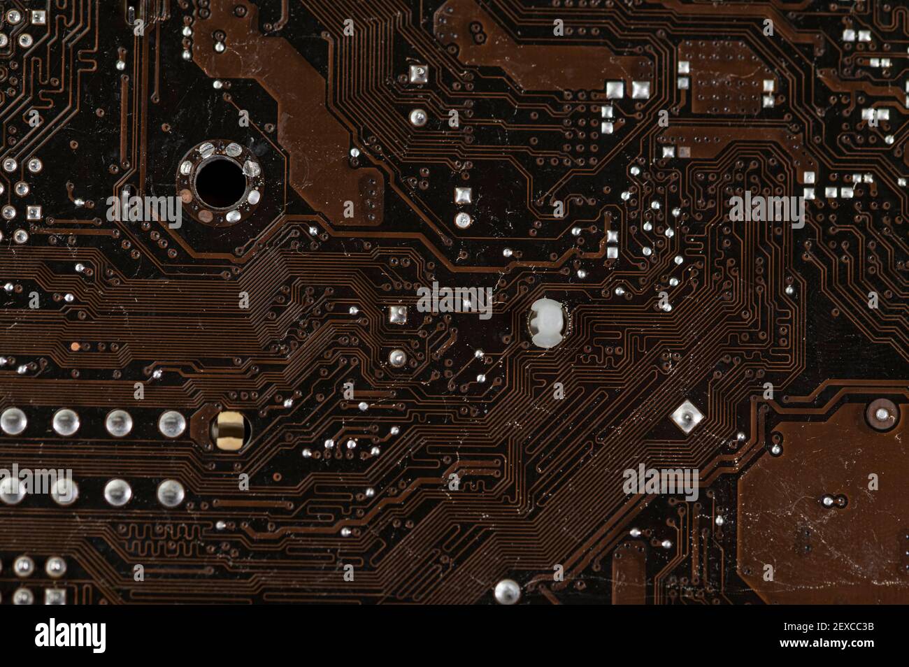detail of the back of a motherboard Stock Photo - Alamy