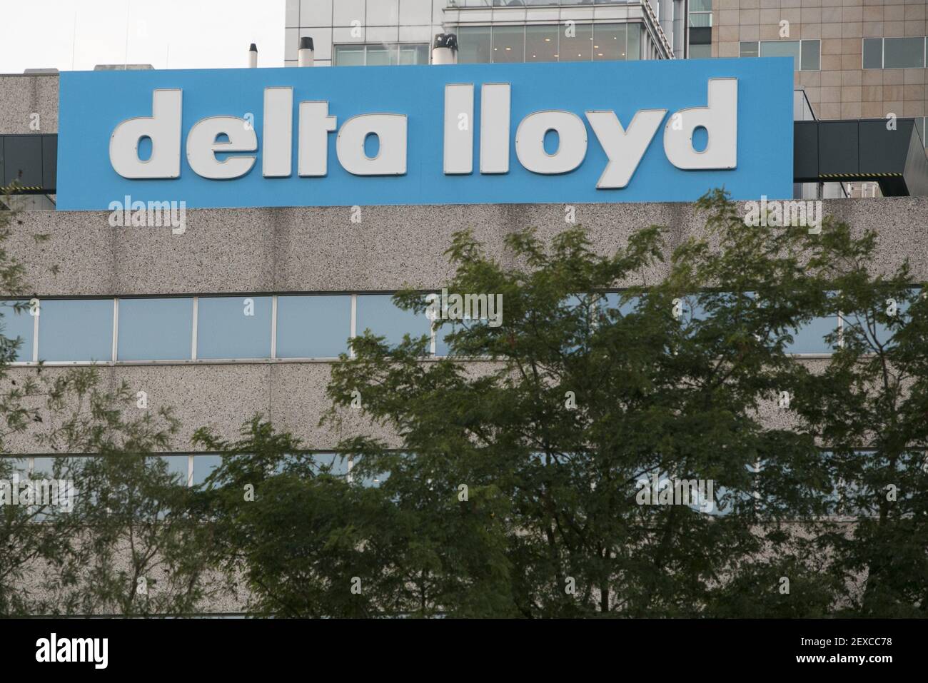 A logo sign outside of the headquarters of the Delta Lloyd Group in ...
