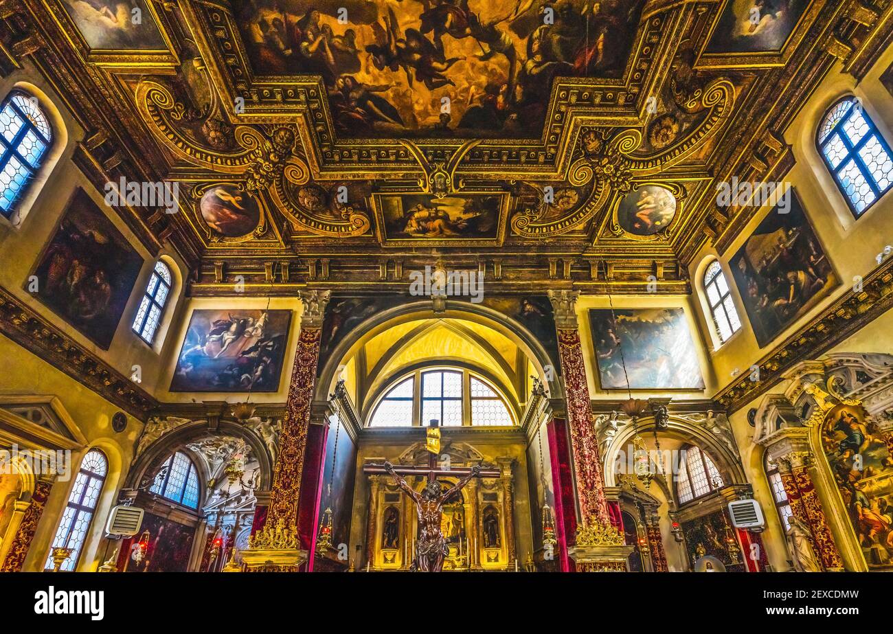 Church of San Zulian Saint Julian Chiesa di San Giuliani Basilica Altar Venice Italy. Church ...