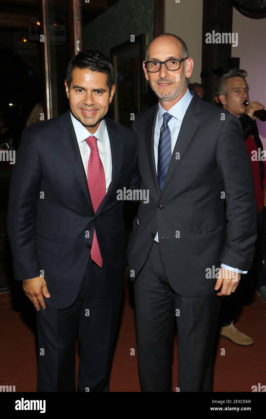 MIAMI,Fl -Oct 13: Cesar Conde and Luis Silberwasser are seen during ...