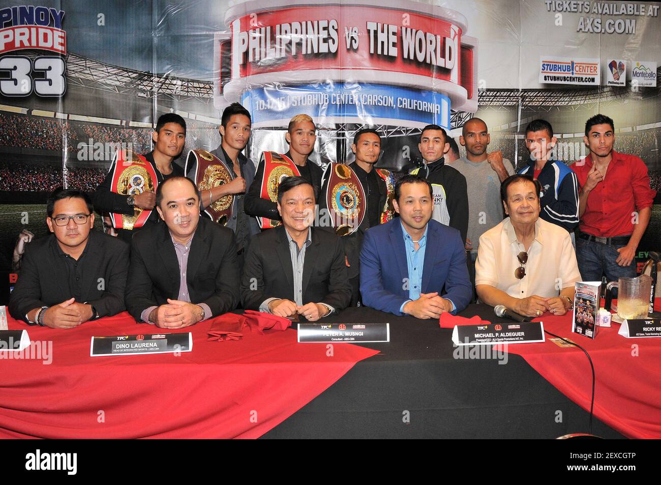 Top (L-R) Boxers Mark "Magnifico" Magsayo, Jason "El Nino" Pagara ...