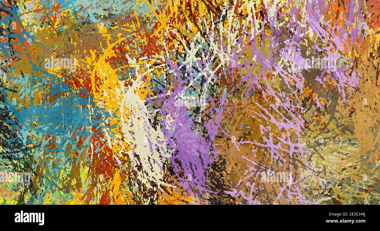 Watercolor, oil, grunge background Texture of strokes of colored paint ...