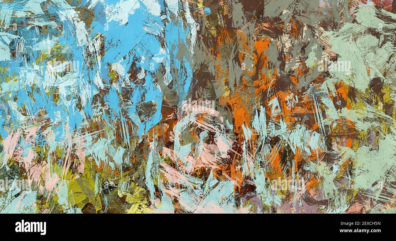 Watercolor, oil, grunge background Texture of strokes of colored paint ...