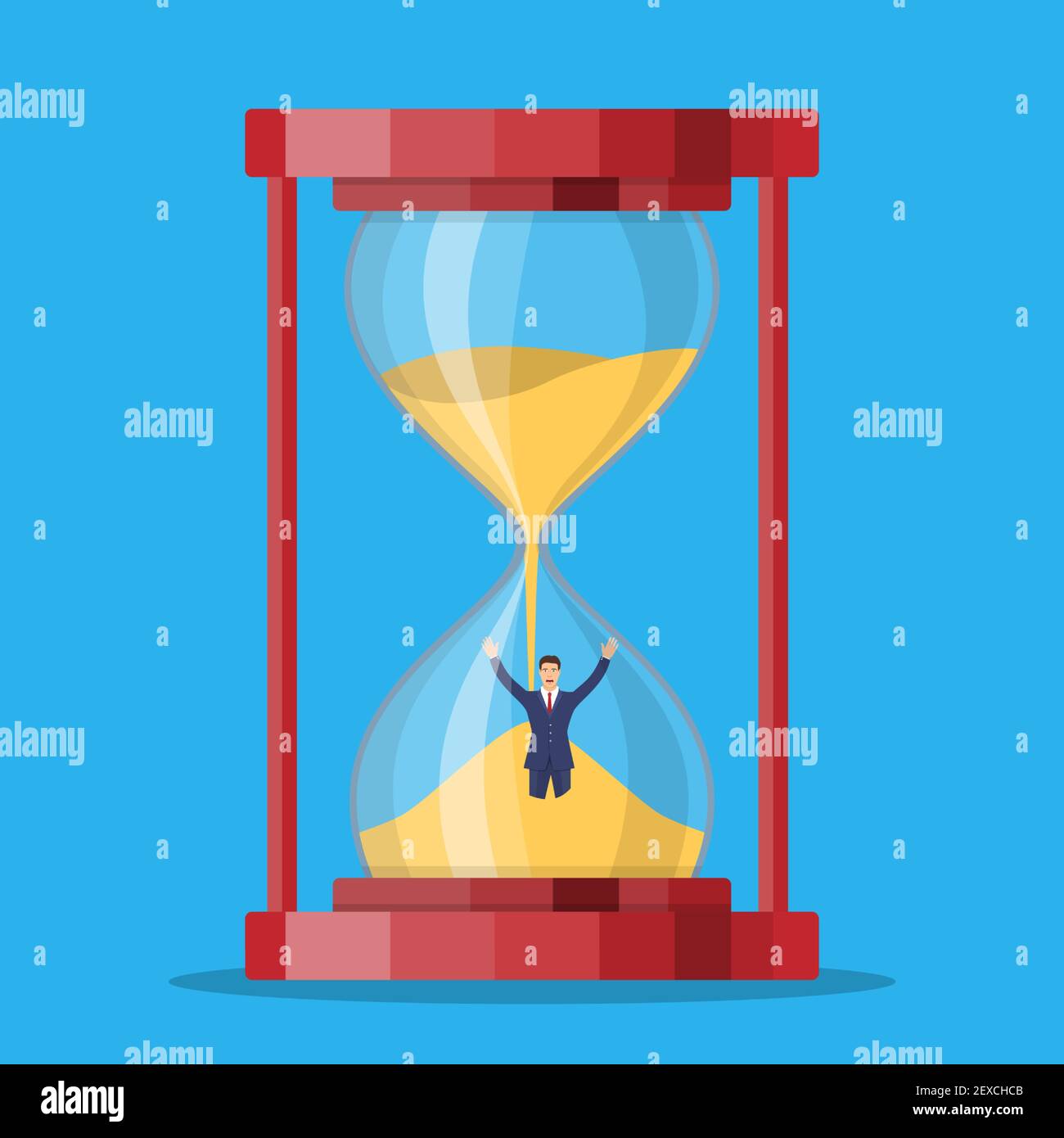 Stuck in work concept Stock Vector Images - Alamy