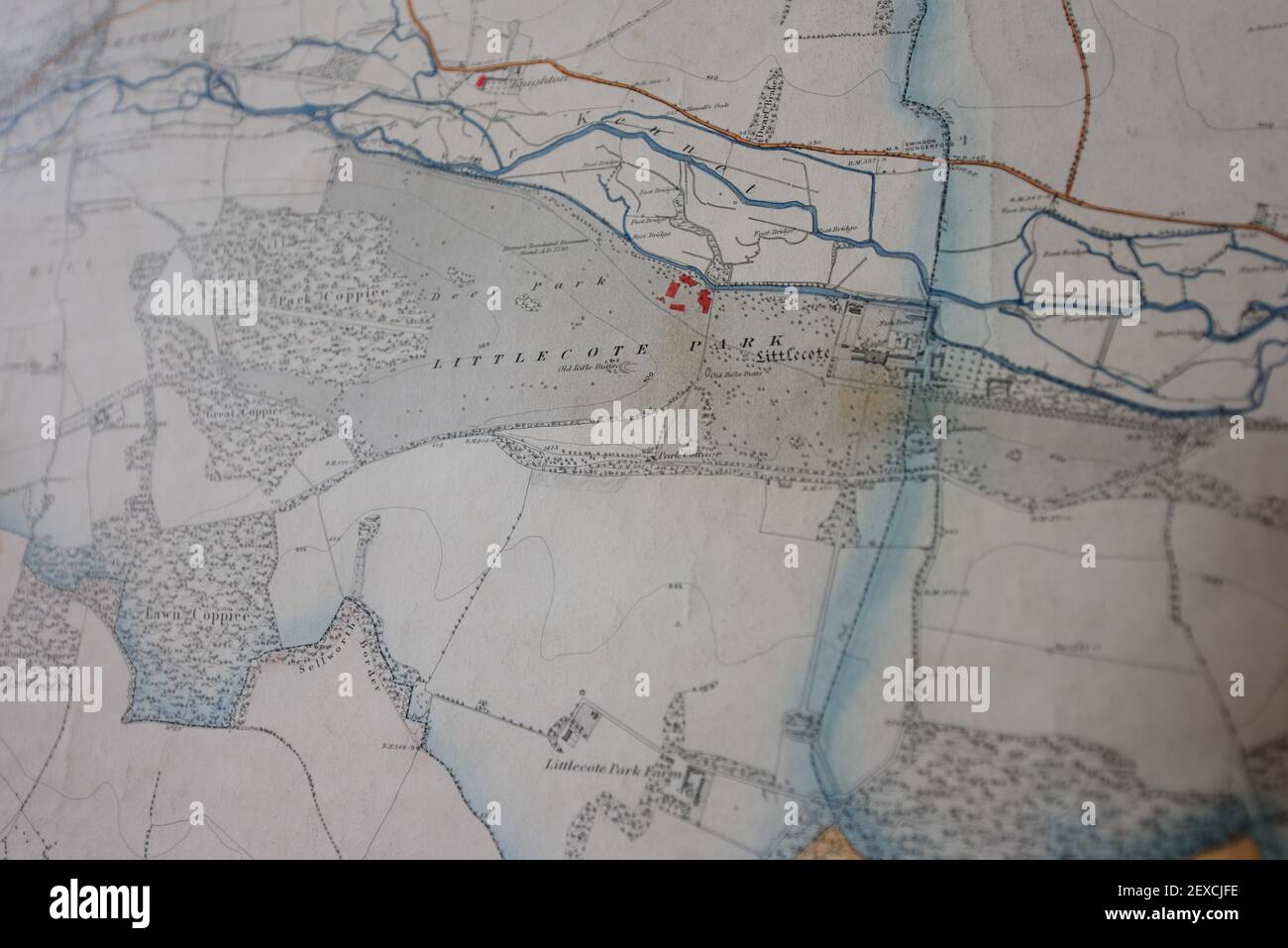 A map of Littlecote Park on display at Littlecote House in Wiltshire ...