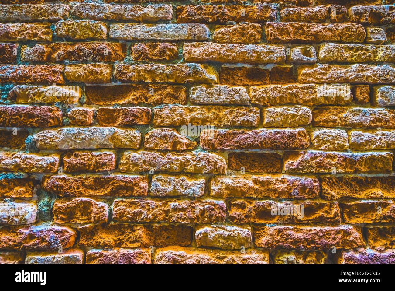 Ancient Colorful Red Yellow Bricks Abstract Background Venice Italy ...