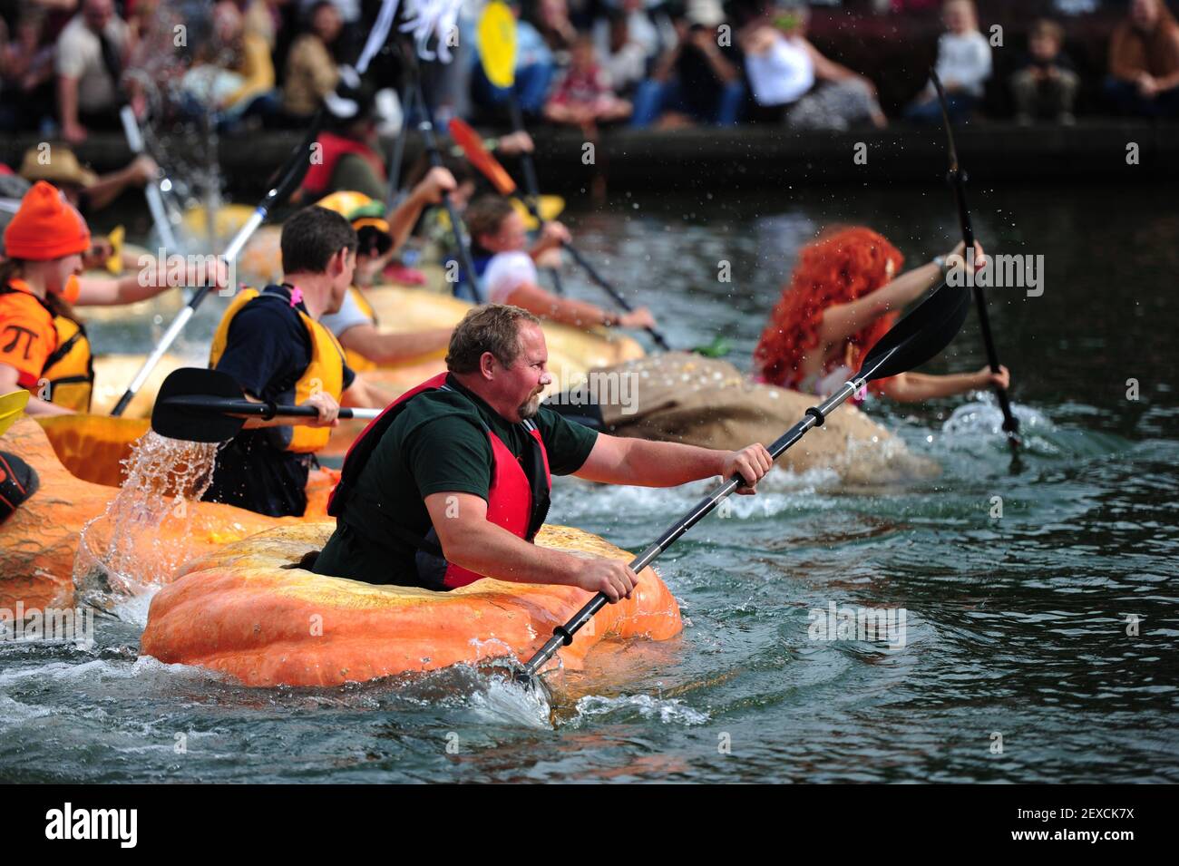 The first round of pumpkin racing gets underway on the Lake of the ...