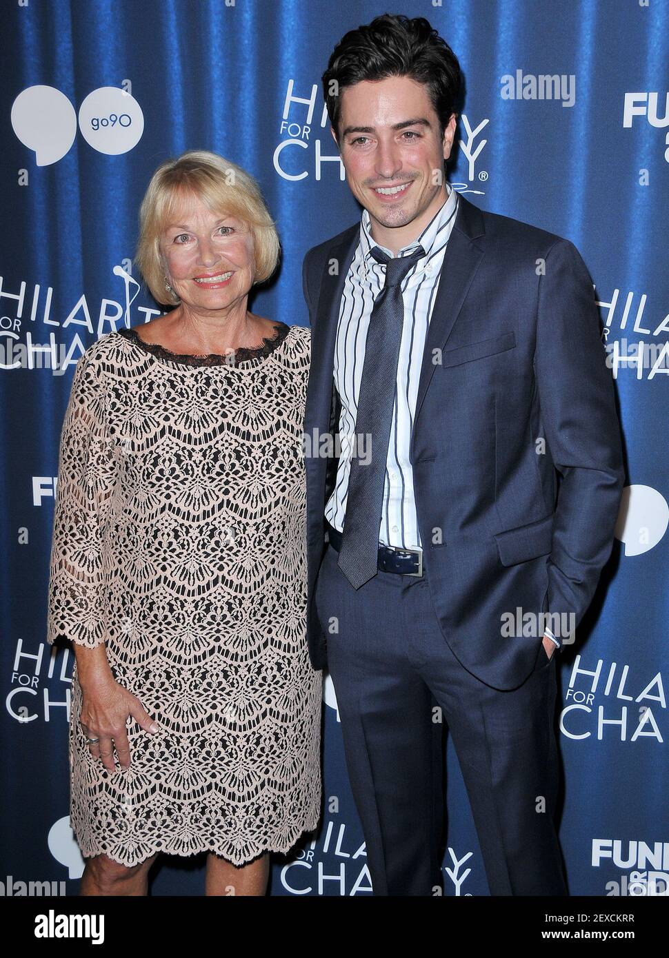 (L-R) Marcia Muir and Ben Feldman arrives at the Hilarity For Charity's ...