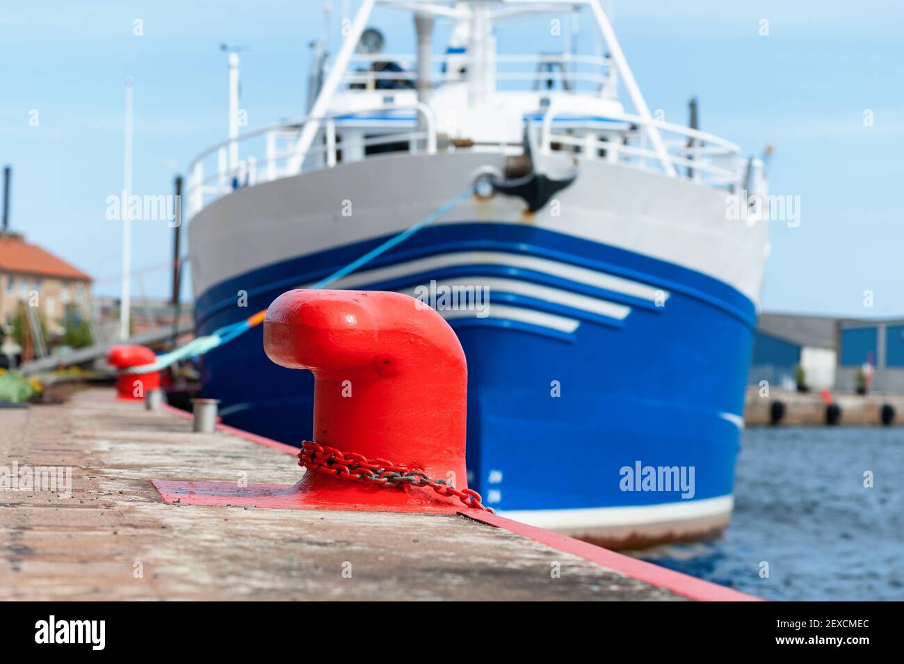 Ship in a harbor Stock Photo - Alamy