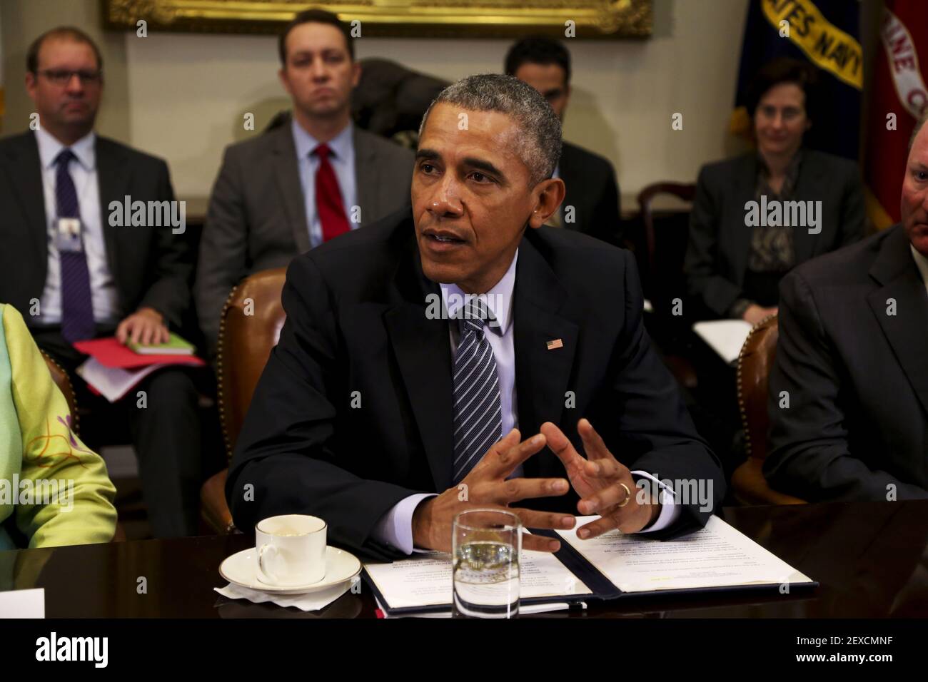 US President Barack Obama speaks to the press after hosting a ...
