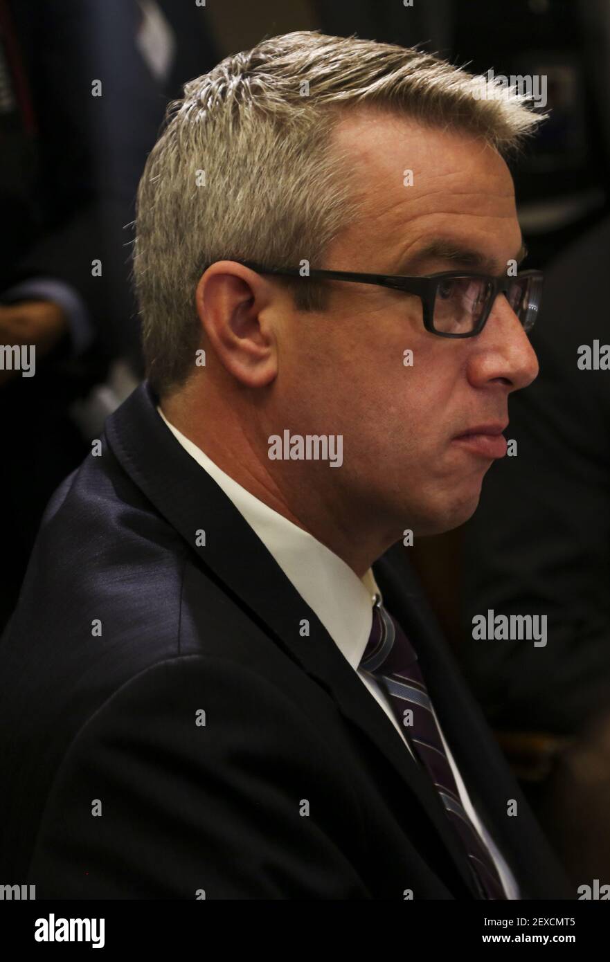 Martin Anstice, CEO Lam Research, listens to US President Barack Obama ...