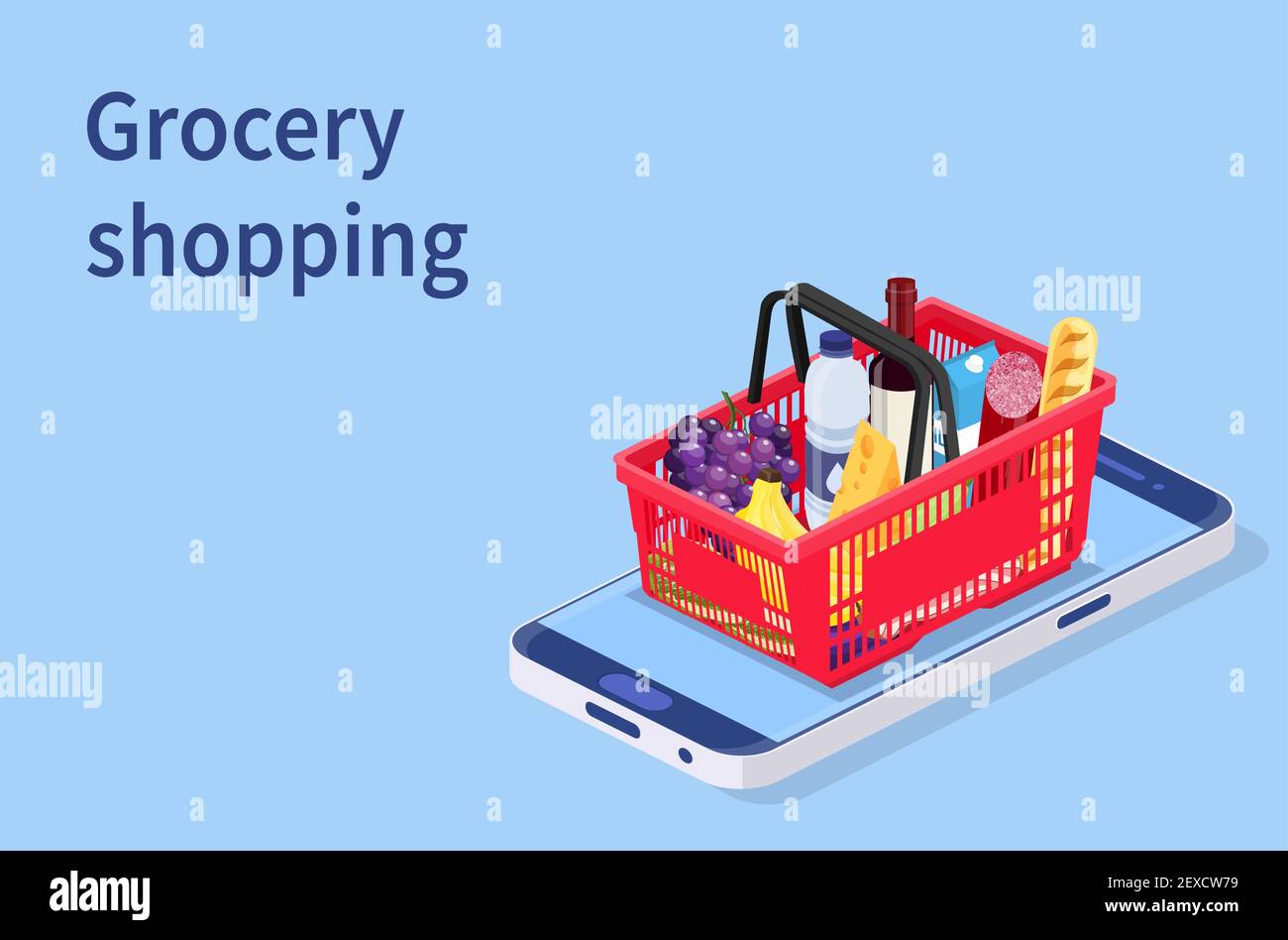 Grocery shopping online concept Stock Vector Image & Art - Alamy