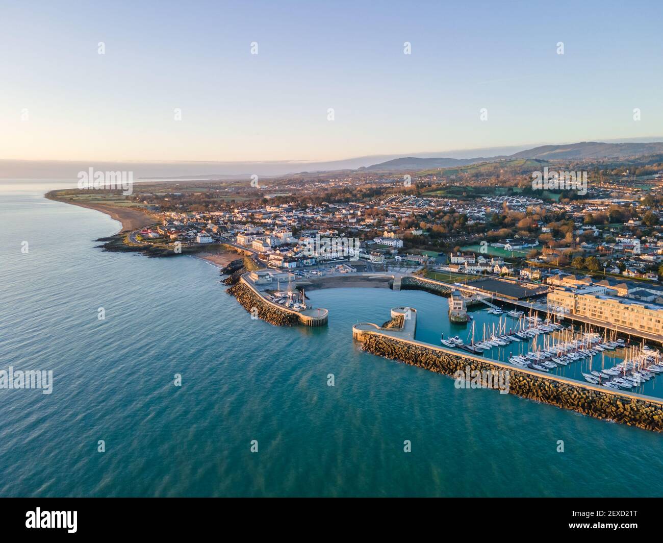 Aerial marina Greystones in Ireland Stock Photo - Alamy