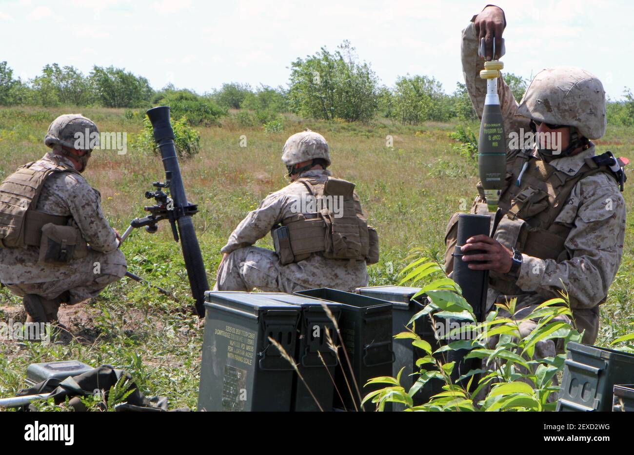 Marines assigned to Weapons Company, 1st Battalion, 24th Marines ...