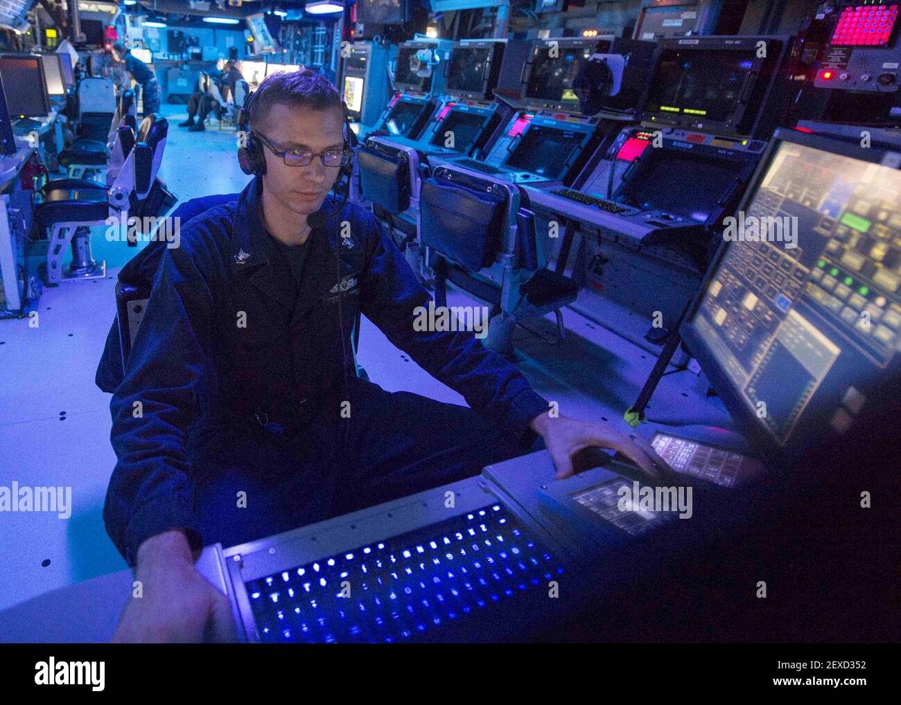 ARABIAN GULF (Sept. 7, 2015) Fire Controlman 2nd Class Robert Dowdle ...