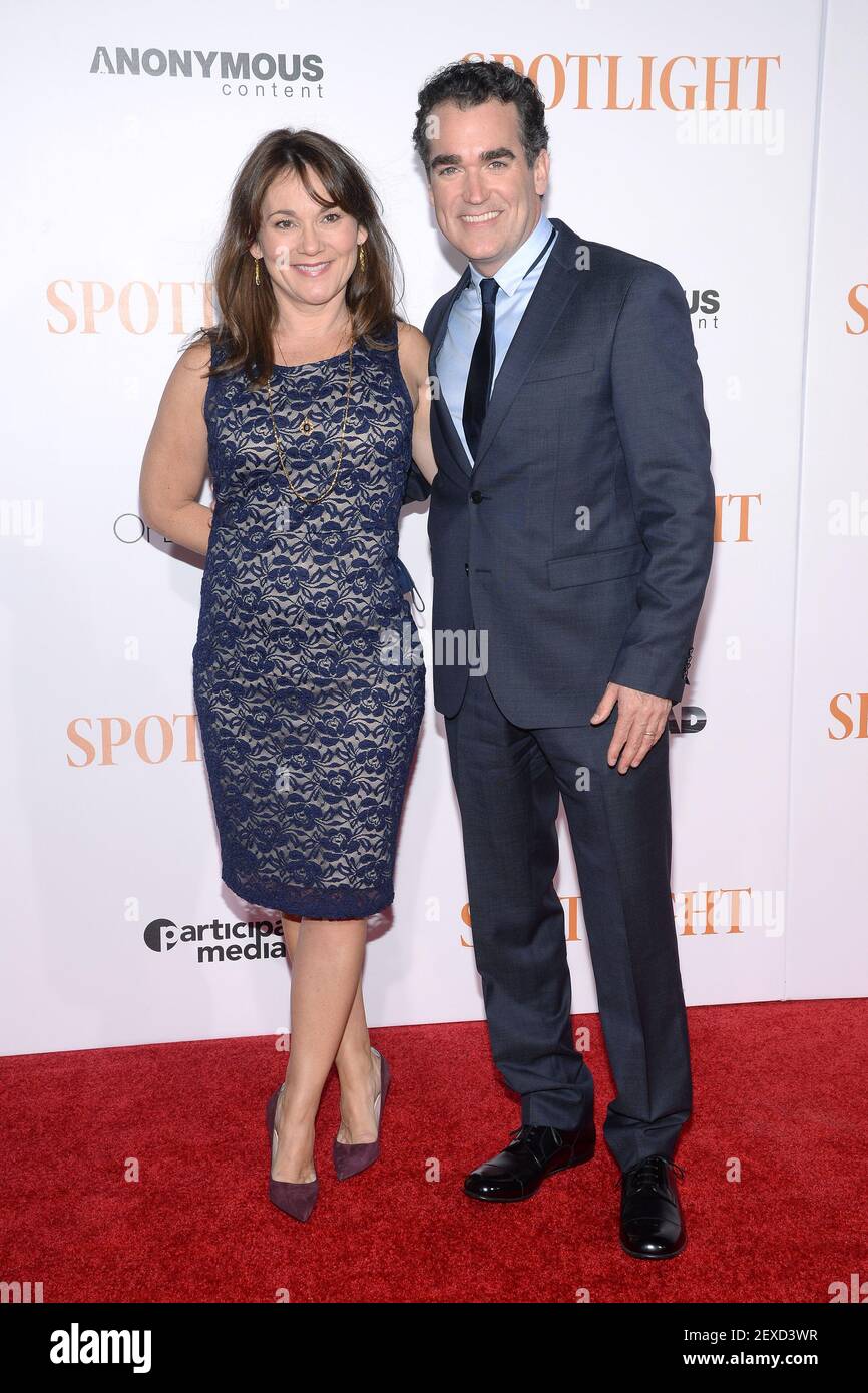 (L-R) Jennifer Prescott and Brian d'Arcy James attend the New York ...