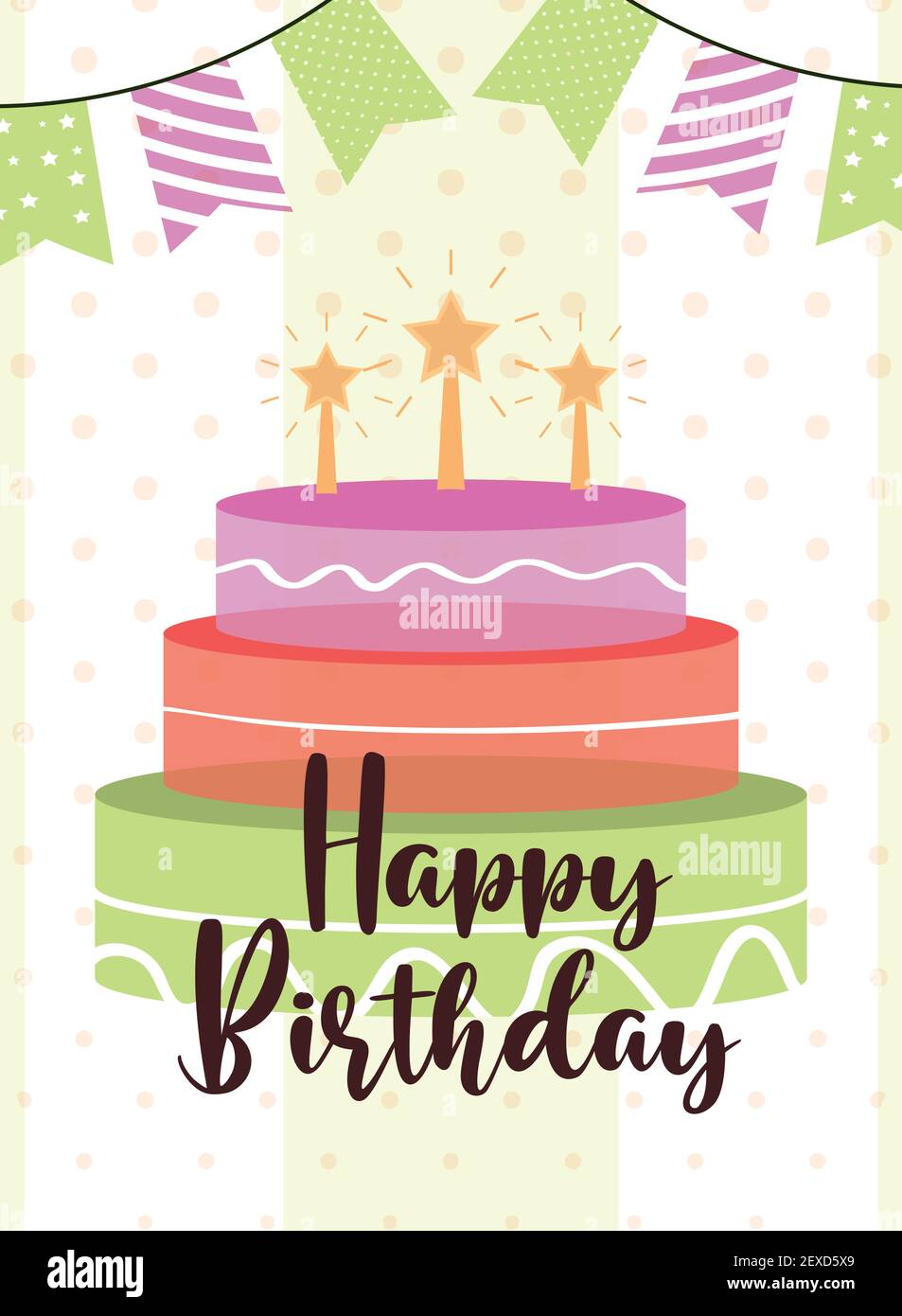 birthday cake candles greeting card Stock Vector Image & Art - Alamy
