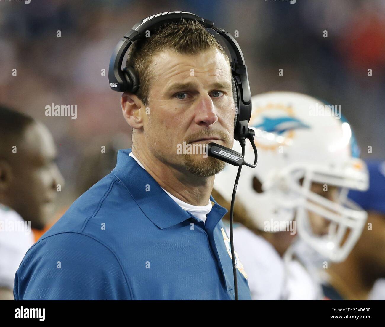Miami Dolphins head coach Dan Campbell on the sidelines against the New ...