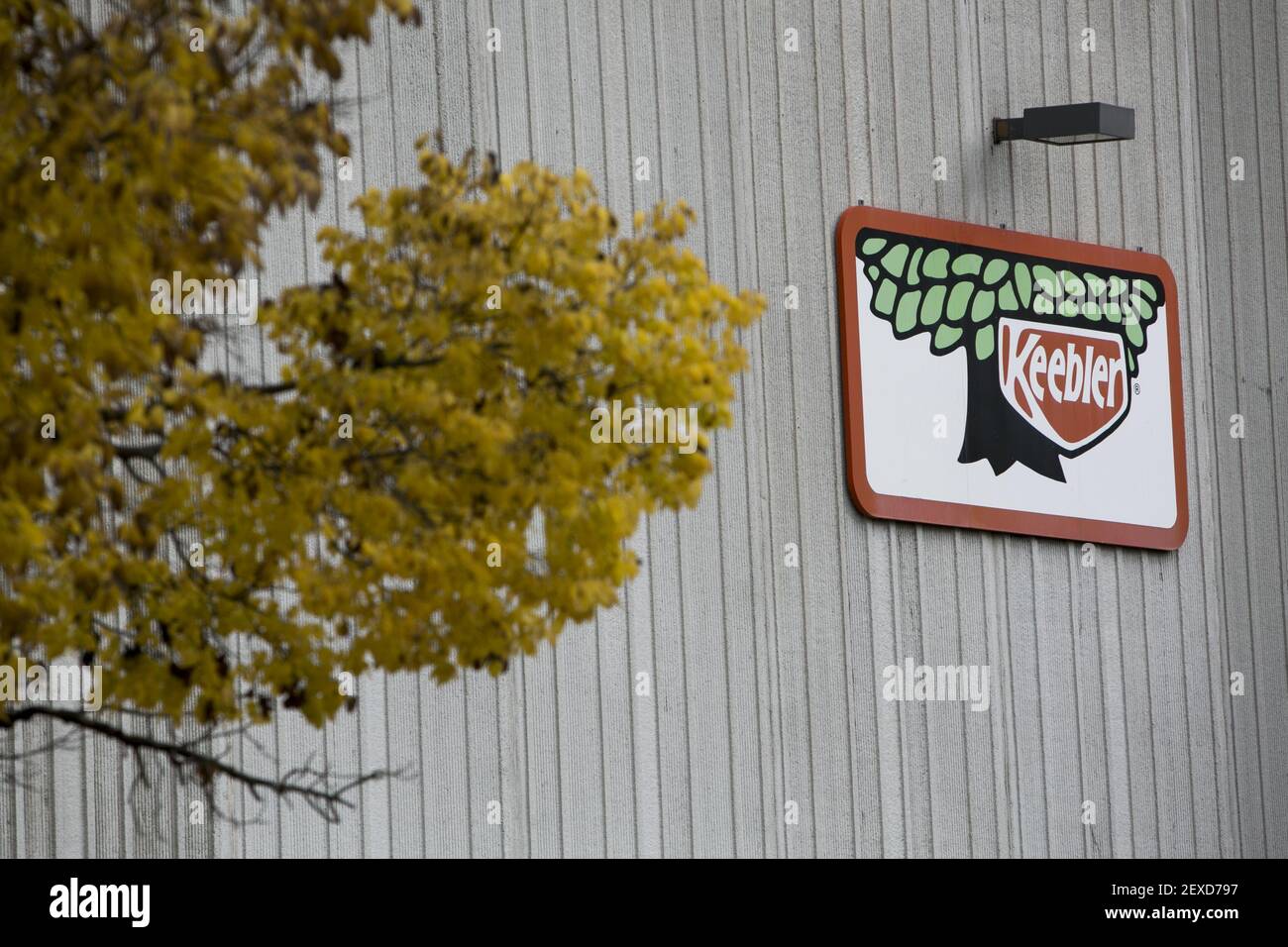 A logo sign outside of a facility occupied by the Keebler Company in St ...