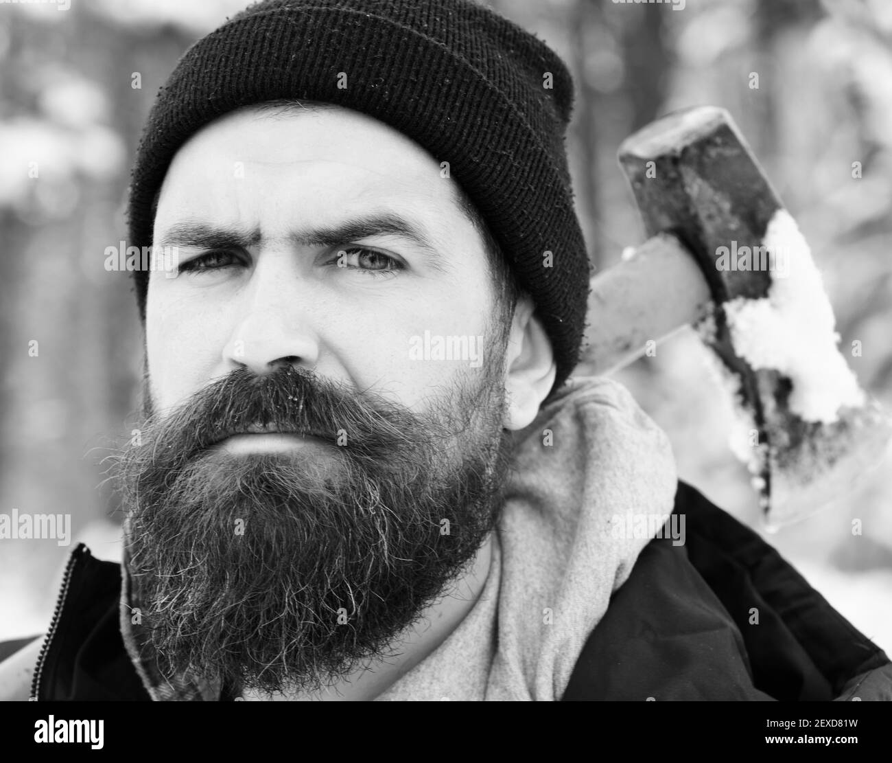 Snow face man explorer Black and White Stock Photos & Images - Alamy