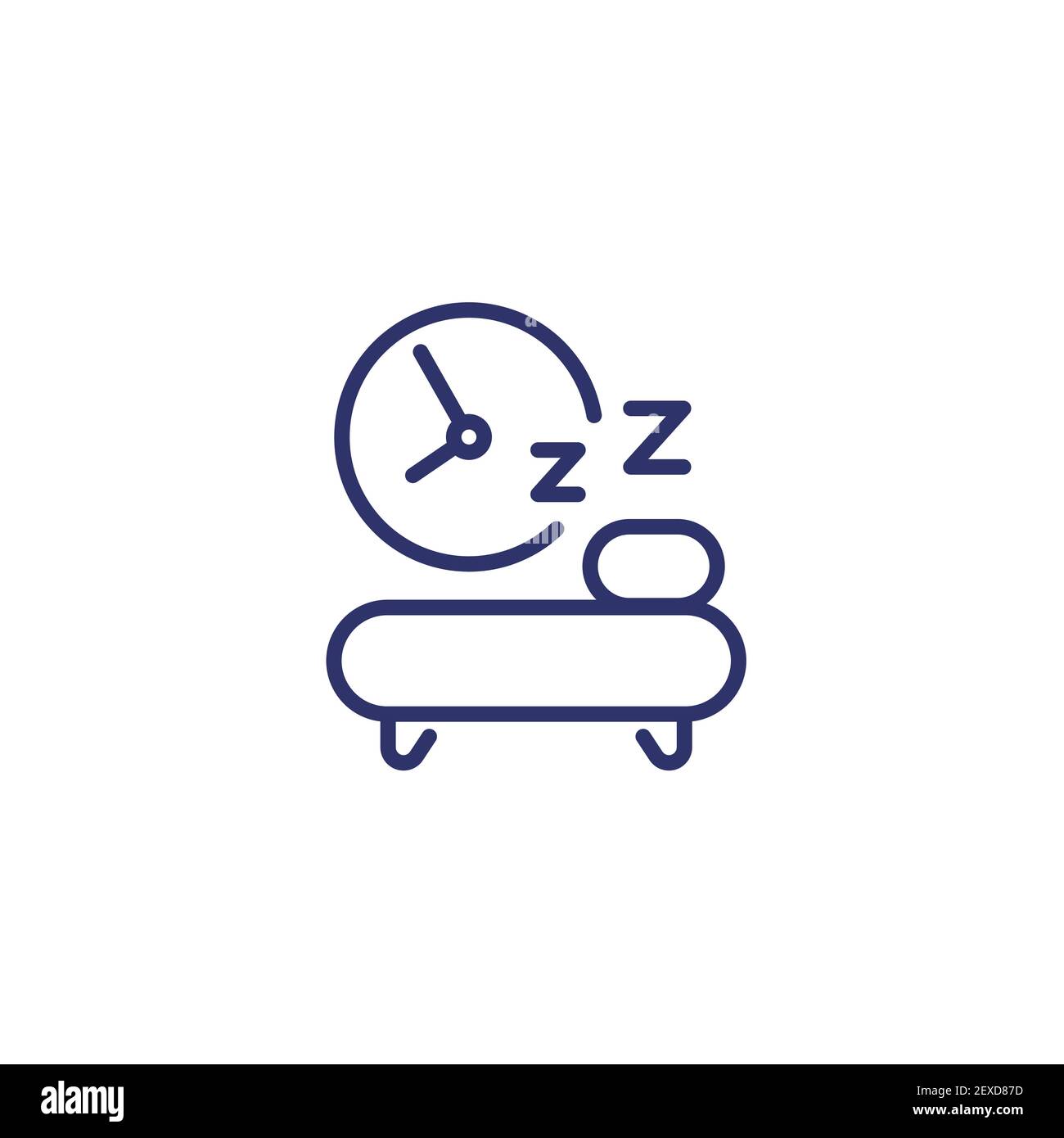 sleeping time line icon on white, vector Stock Vector Image & Art - Alamy