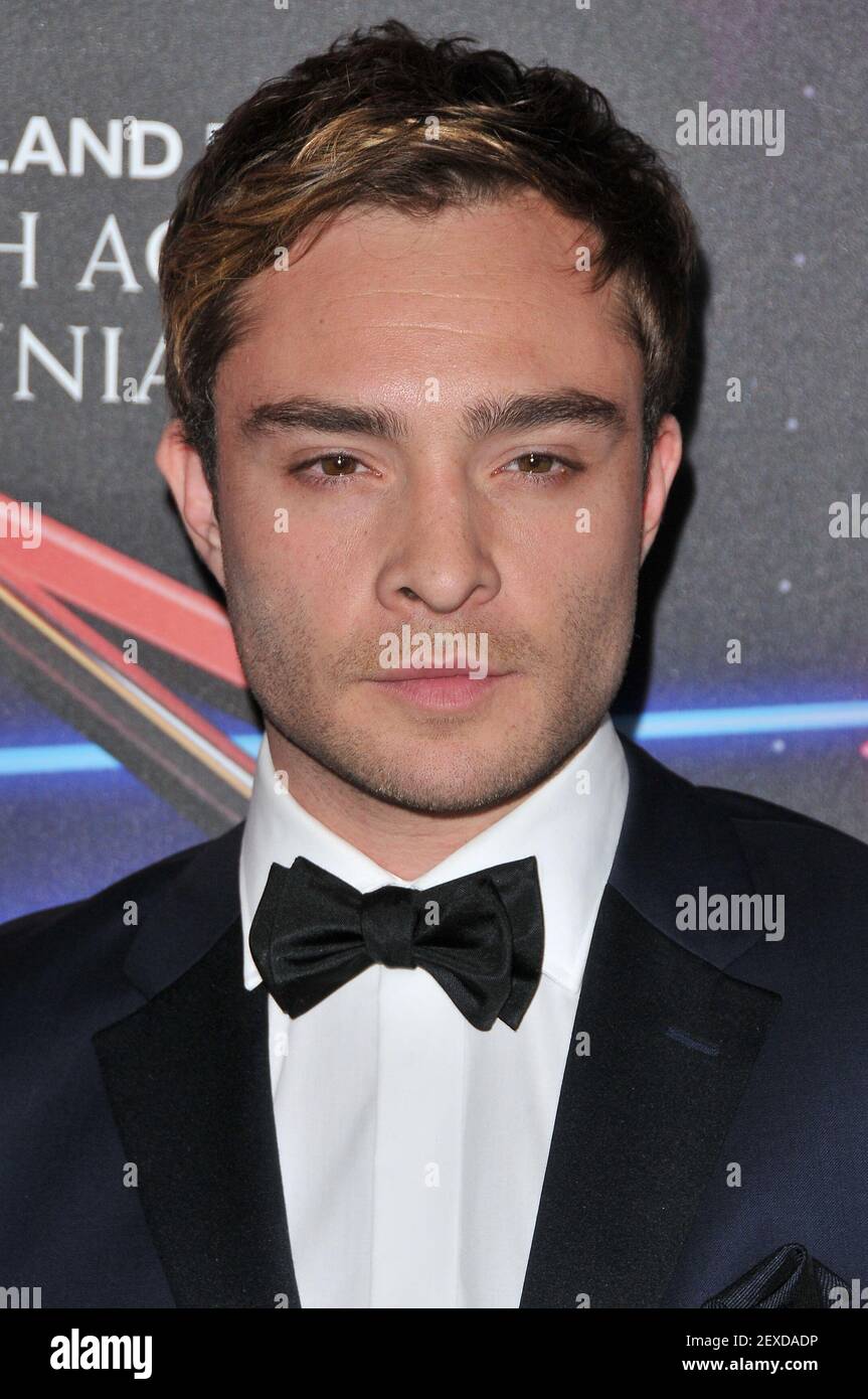 Ed Westwick arrives at the 2015 Jaguar Land Rover British Academy ...