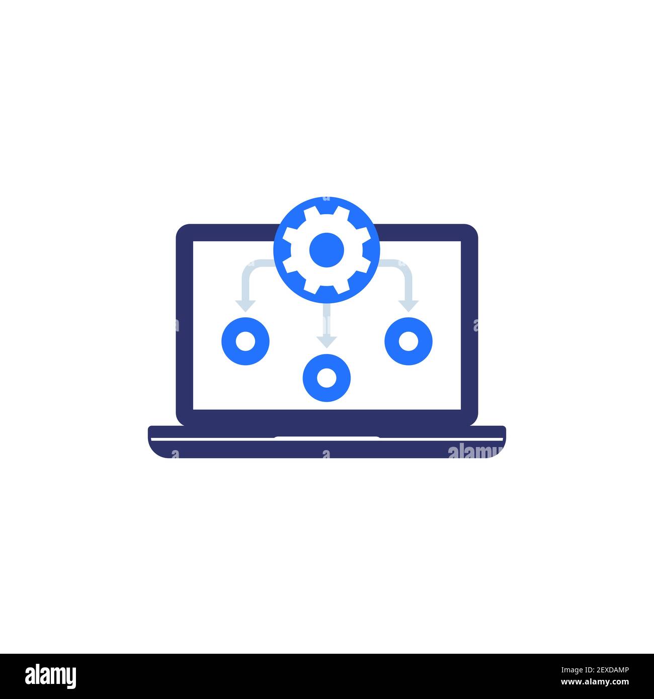 gear and computer icon with laptop, vector Stock Vector Image & Art - Alamy