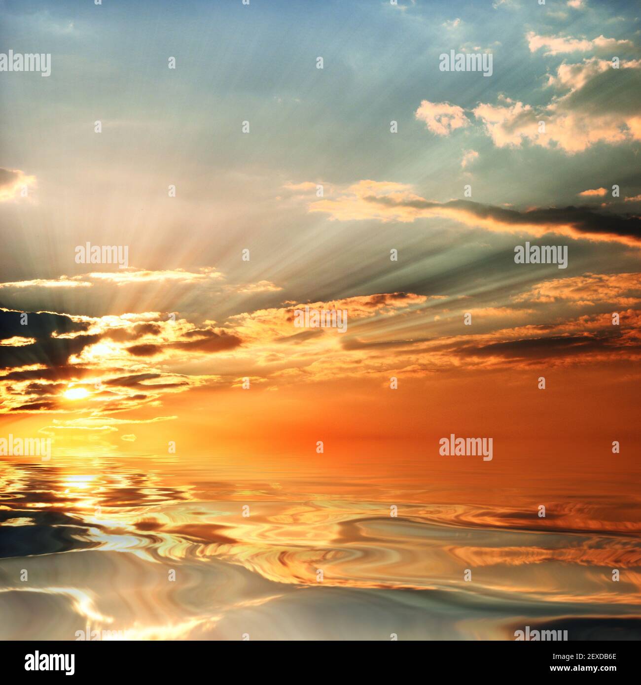 Sky background and water Stock Photo - Alamy