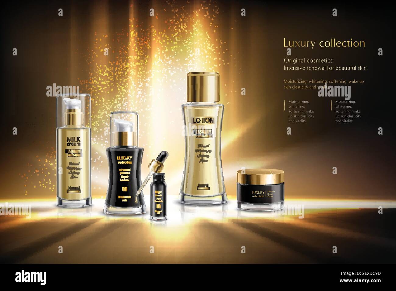 Cosmetics advertising composition with luxury collection original ...