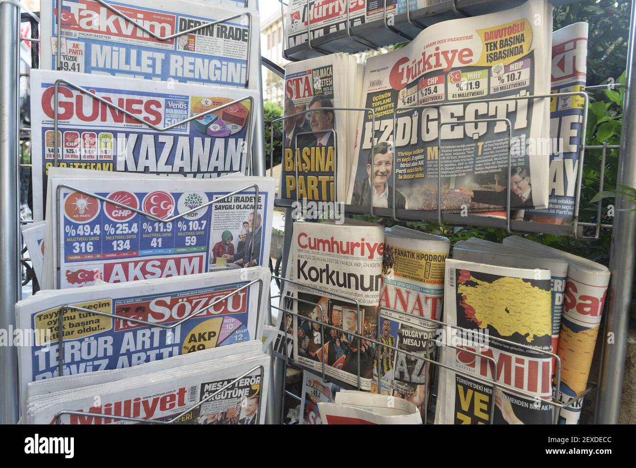 Turkish newspapers front pages a day after the country's ruling AK ...