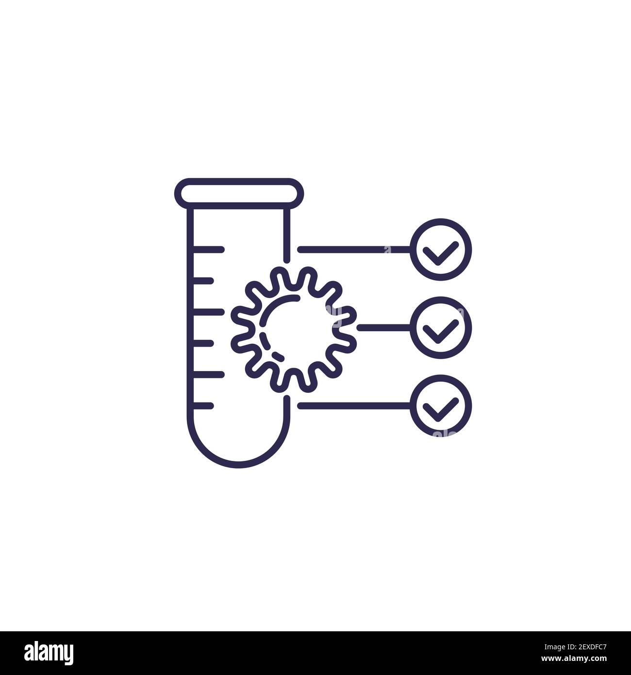 Bacteria analysis line icon Cut Out Stock Images & Pictures - Alamy
